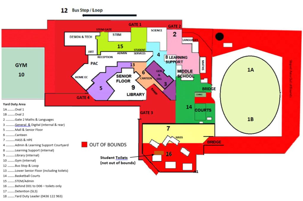 Yard Duty Map - Aberfoyle Park High School